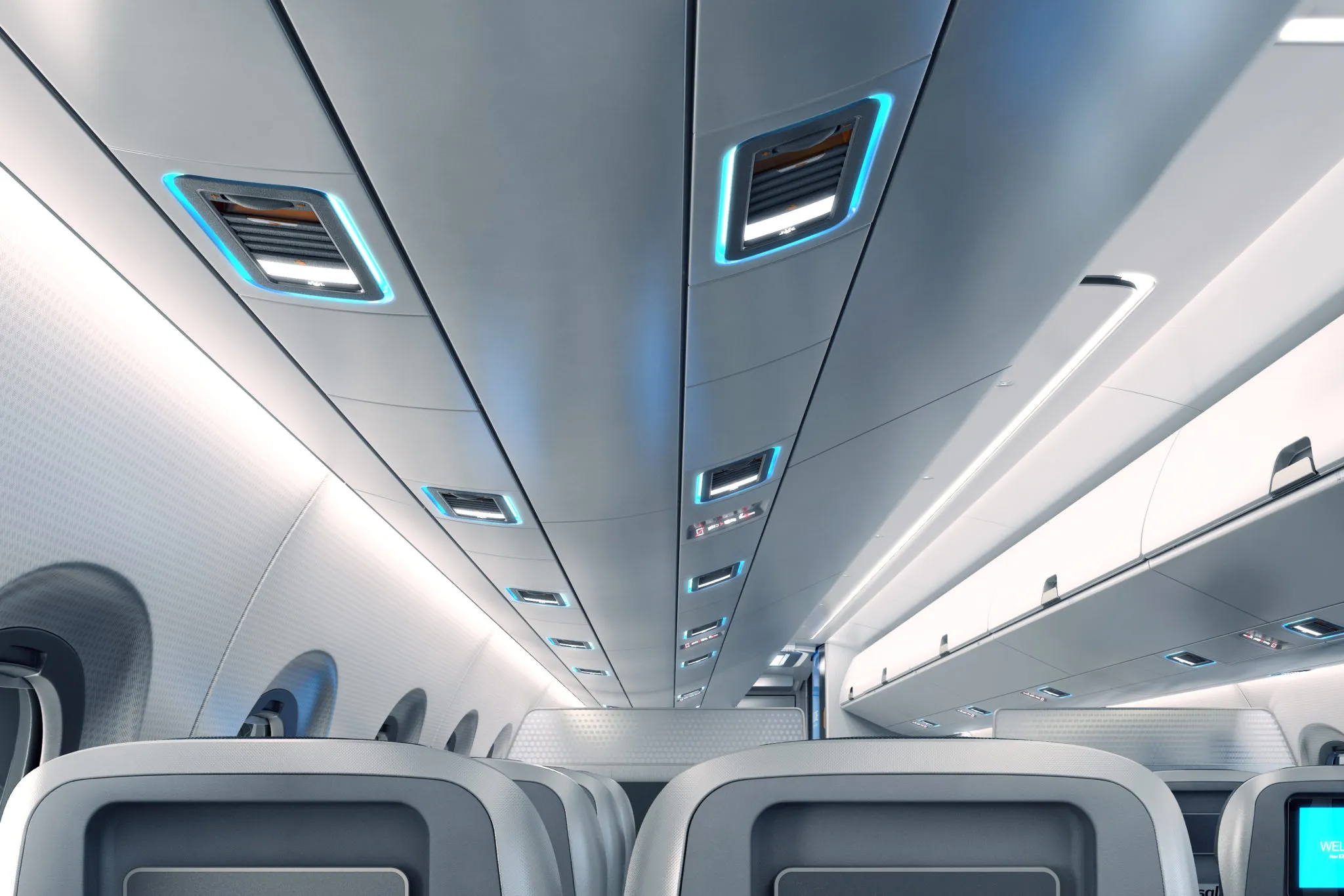 Individual passenger service units on Embraer's new E-Jets E2 cabin are ...